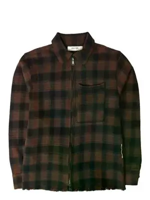 ABOUT:BLANK Plaid Zipped Shirt - Brown
