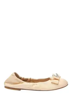 Casadei Bow-detail Ballet Flats - Neutrals