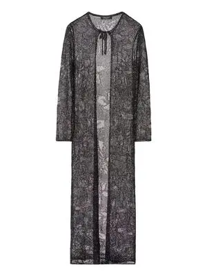 Fabiana Filippi Tie-neck Sequin Cardigan-coat - Black