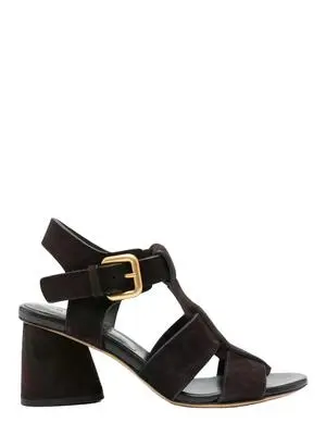 MARA BINI Criss-Cross Buckled Sandals Brown