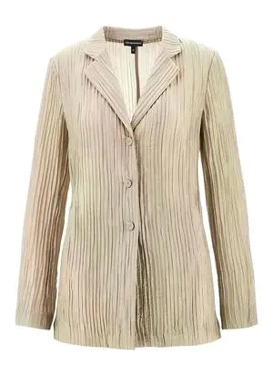 Emporio Armani Single-breasted Pleated Blazer - Neutrals