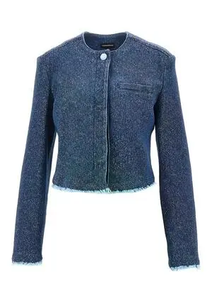 Emporio Armani Fringed Jacket - Blue