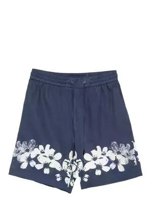 Iceberg Floral Drawstring Shorts - Blue