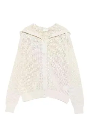 Peserico Open-knit Hooded Cardigan - Neutrals