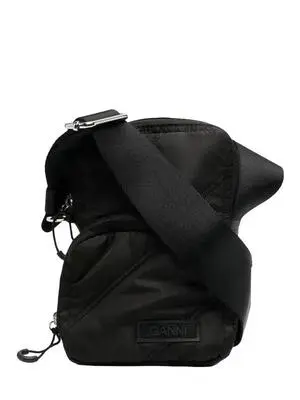 GANNI Quilted Tech Crossbody Bag - Black