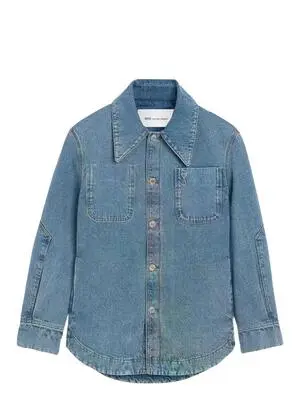 AMI Paris Oversize De Coeur Denim Jacket - Blue