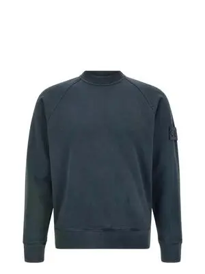 Stone Island Ghost Patch Detail Cotton Sweatshirt - Blue