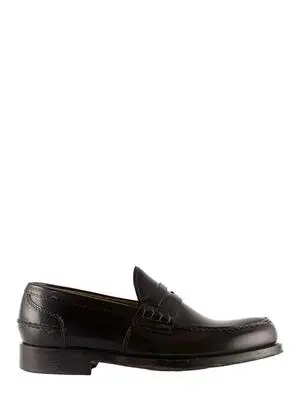 GREEN GEORGE Penny-bar Leather Loafers - Brown
