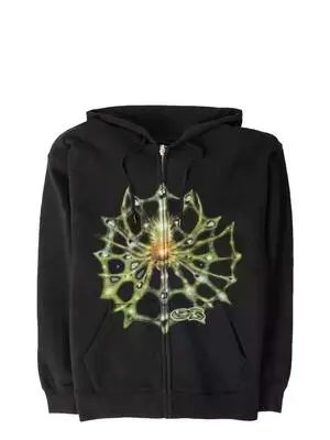 YARDSALE Printed Zip-up Hoodie - Black