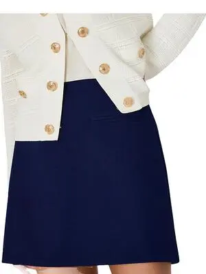 MILLY Lizzy Cady Mini Skirt - Navy