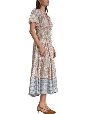 Elan Split Neck Maxi Dress - Blue Whimsy