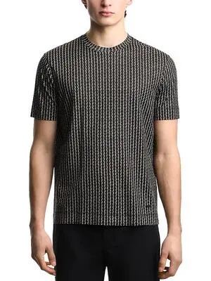 Emporio Armani Geometric Square Jacquard T-shirt - Blue