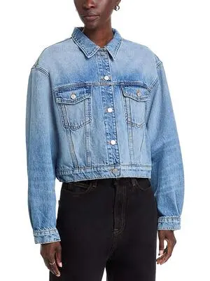 ANINE BING Quincy Trucker Jacket - Cascade Blue