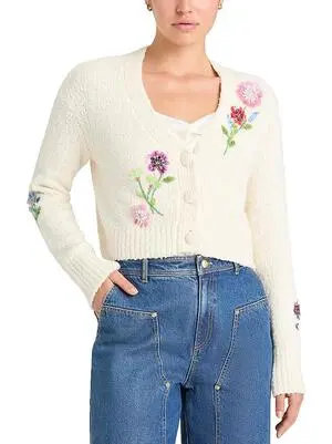 Cinq À Sept Solene Cardigan Sweater - Ivory/multi