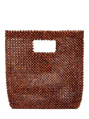 AQUA Wooden Bead Envelope Bag