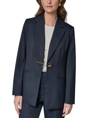 Donna Karan New York Notched Lapel Long Blazer - Nightfall