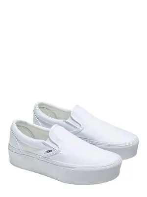 VANS Classic Slip On Platform Sneakers - True White