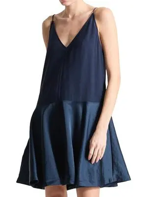 SAINT ART Devon Drop Waist Dress - Navy
