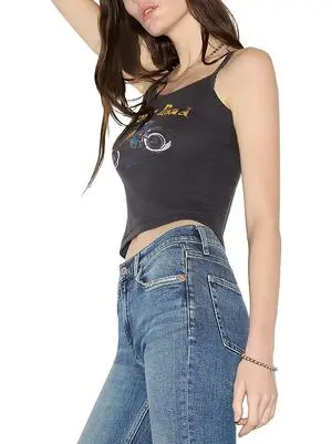 RE/DONE Lace Strap Open Road Tank Top - Washed Black