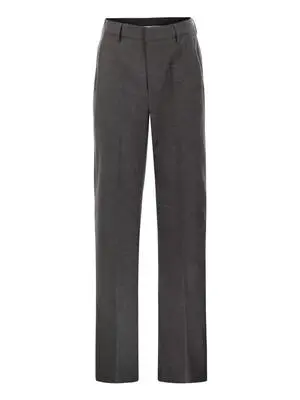 DONDUP Logo Tailored Trousers - Grey