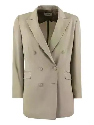 SAULINA Anita Double-breasted Blazer - Neutrals
