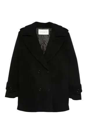 Nina Ricci Double-breasted Reefer Coat - Black
