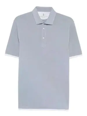 Brunello Cucinelli Buttoned Short-sleeve Polo Shirt - Blue