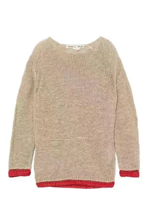 Comme Des Garçons Open Knit Round Neck Jumper - Neutrals