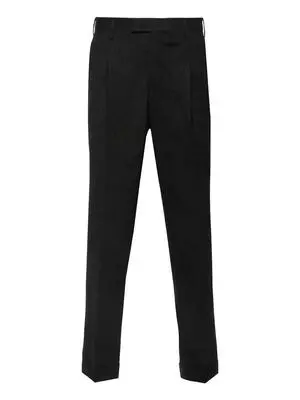 PT TORINO Pleated Slim-Cut Trousers Grey