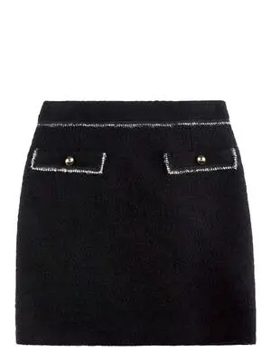 FAY Bouclé Mini Skirt - Black