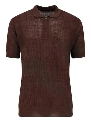 Corneliani Half-zip Polo Shirt - Brown