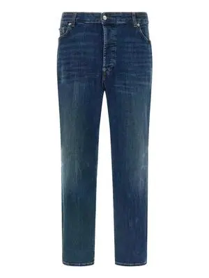 DEPARTMENT 5 Contrast-stitching Cropped Jeans - Blue