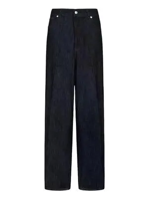 NINE:INTHE:MORNING Five-pocket Wide Leg Jeans - Blue