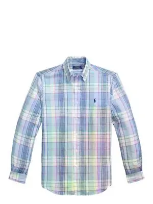 Polo Ralph Lauren Check Linen Shirt - Blue