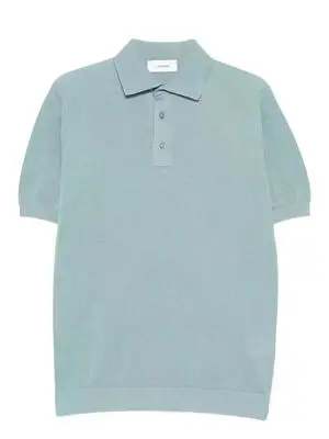 LARDINI Buttoned Knitted Polo Shirt - Blue