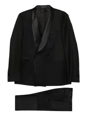 Tagliatore Shawl-collar Suit - Black