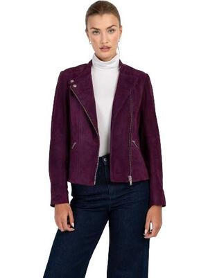KETTLEWELL Suede Biker Jacket - Cassis