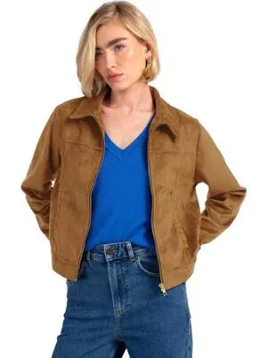 KETTLEWELL Harper Suede Bomber Jacket Camel