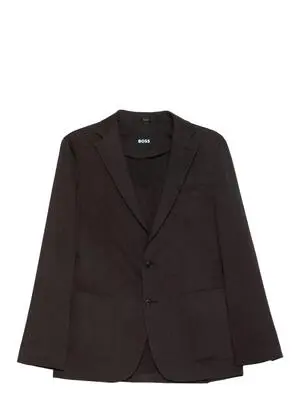 BOSS Buttoned Patch-pocket Blazer - Brown