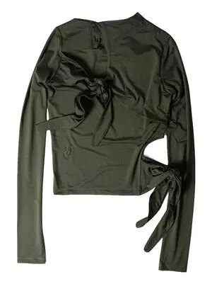 OPEN YY Knot-detail Top - Green