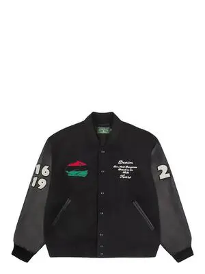 DENIM TEARS Varsity Bomber Jacket - Black