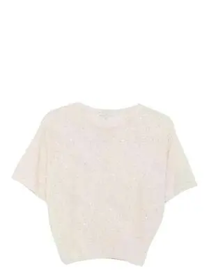 Antonelli Firenze Zagara Sequin-embellished Top - Neutrals