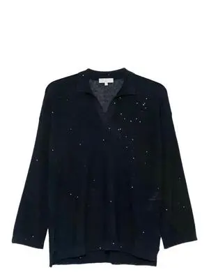 Antonelli Firenze V-neck Embellished Sweater - Blue