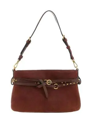 Pinko Studded Shoulder Bag - Brown