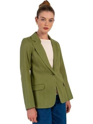 KETTLEWELL Iona Linen Blazer - Olive