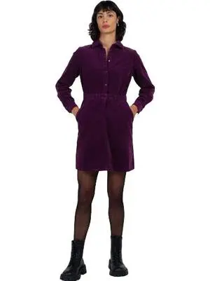 KETTLEWELL Jamie Cord Shirt Dress Cassis