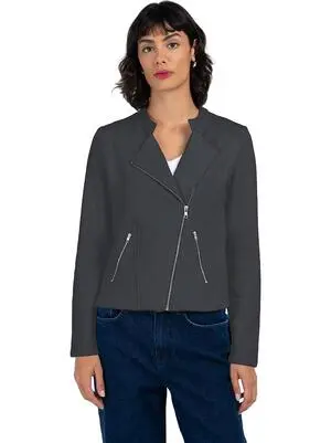 KETTLEWELL Cropped Biker Jacket - Charcoal