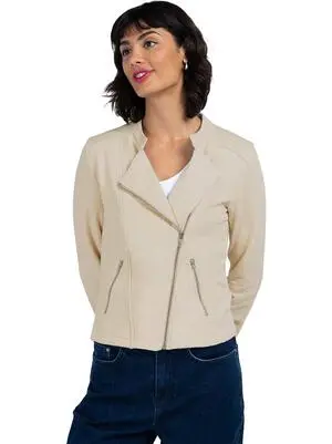 KETTLEWELL Cropped Biker Jacket - Marble Stone
