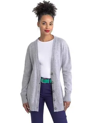 KETTLEWELL Boyfriend Merino Cardigan Silver Marl