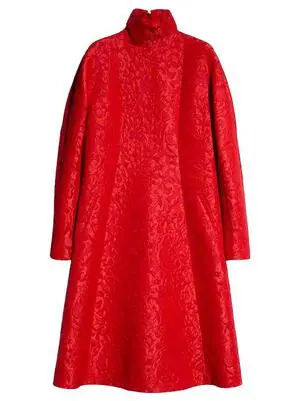 Gucci Floral Brocade A-line Dress - Red